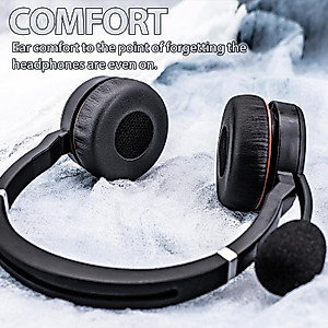 Evolve 75 Ear Pads - TRANSTEK Replacement Ear Cushion Foam Compatible with Jabra Evolve 75 75+ 75 UC / 75 MS Headset Headphone with Microphone Foam