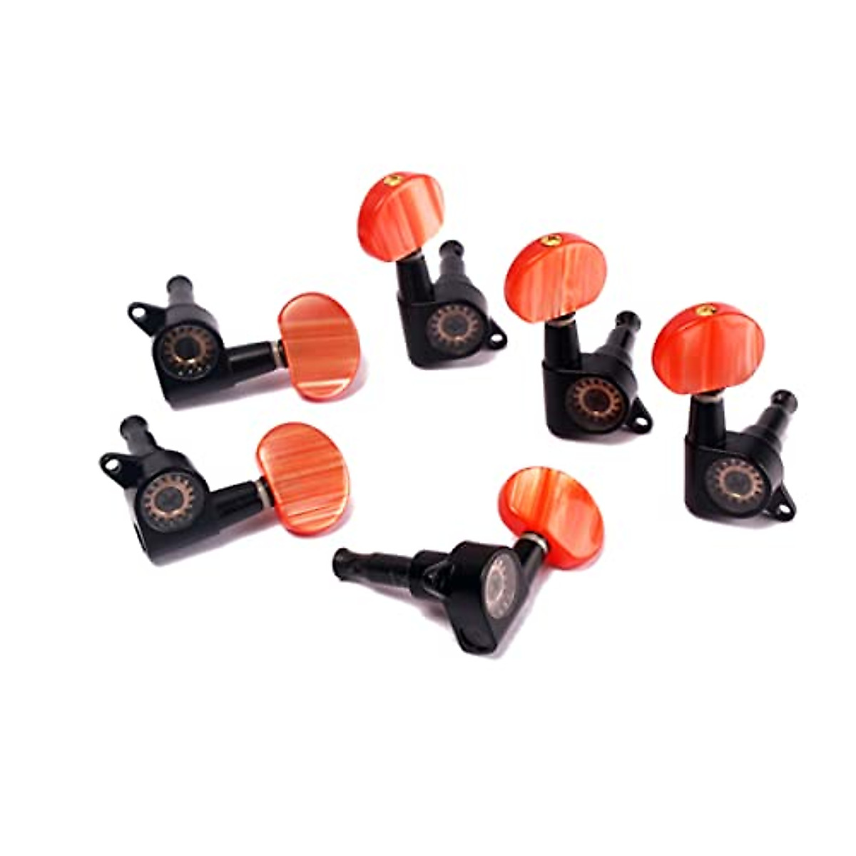 Vaguelly Skull Tuning Pegs Gold Guitar Tuners for Peal Tuning Acoustic Red of Guitar Enclosed Plastic Gold Buttons Lr Head Machine Pegs Tuners Guitar Tuning Peg Heads Rose