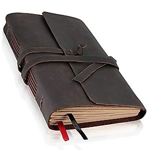 ThoughtSpace Journals Handmade Leather Journal for Women & Men - Prayer & Dream Journal for Women, Lined 6x8 Leather Bound Vintage Poetry Journal