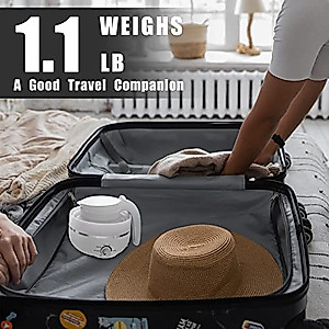 Foldable Electric Kettle, Travel Kettle with 2 Foldable Cup Set, Portable Boiler with Multiple Setting, Collapsible Heater for Water Milk Coffee Tea