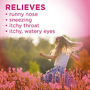 Amazon Basic Care Children's Allergy Relief Liquid, Kids Allergy Medicine with Diphenhydramine HCl, Antihistamine, Cherry Flavor, for Children Ages 6-11 Years, 8 Fl Oz (Pack of 1)