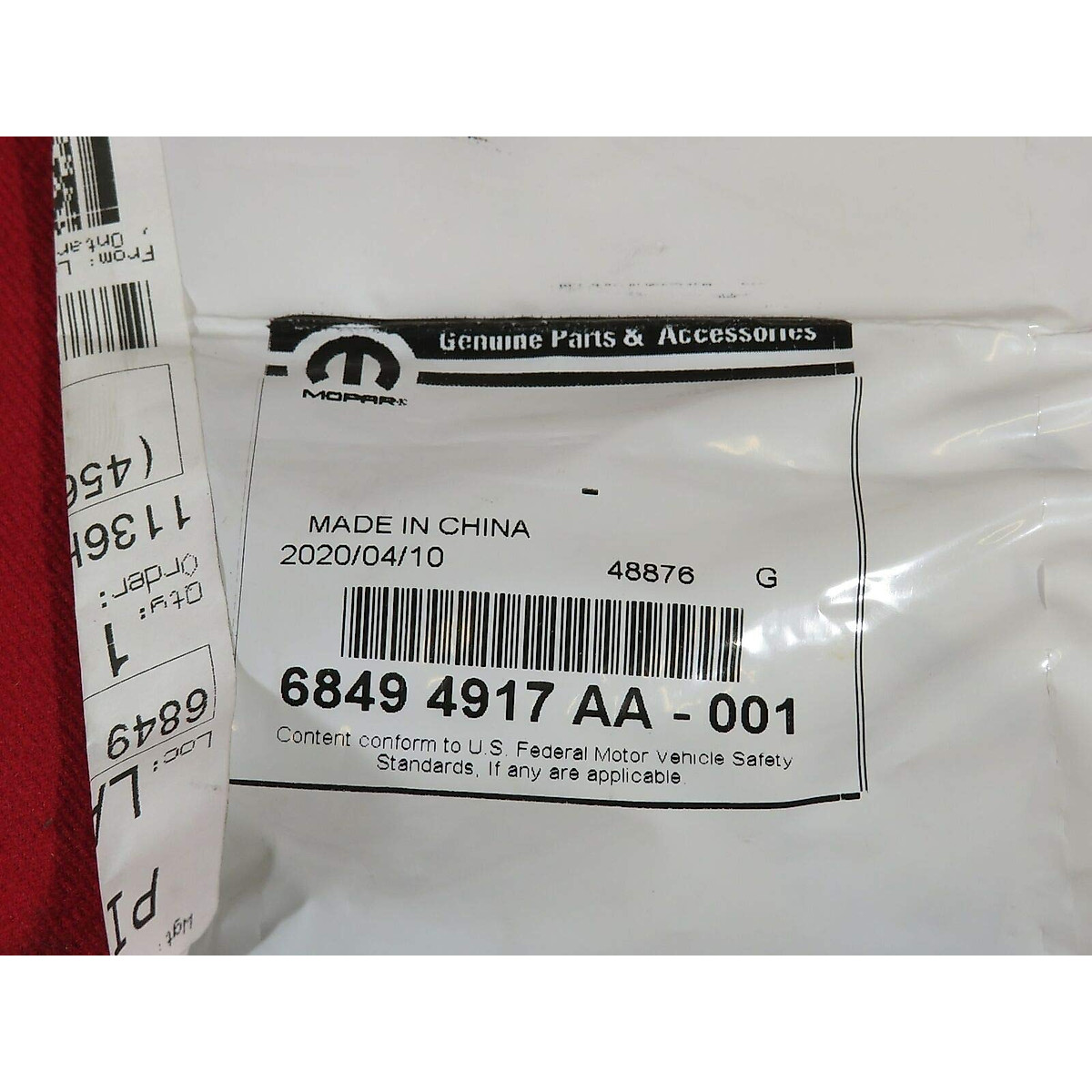 Mopar 68494917AA NAME PLATEINSTRUMENT PANEL