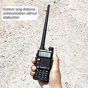 BaoFeng Radio UV-5R 8W 2Pack Handheld Ham Radios (VHF & UHF) with High Gain Antenna and Programming Cable (2Pack) (M)