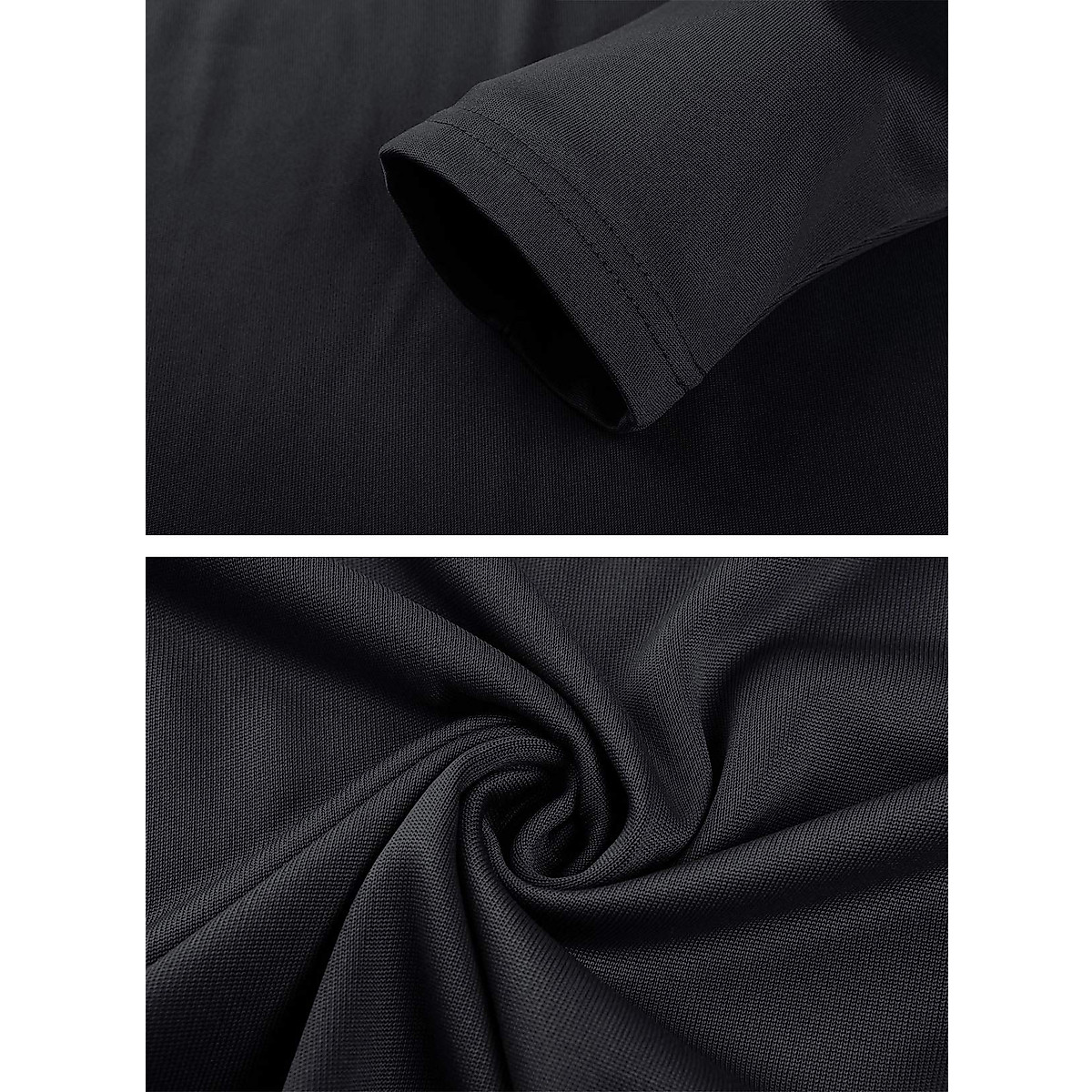 TACVASEN Polo Shirts for Men Workout Quick Dry Fitness Golf T-Shirt with Zip Pocket Grey L