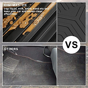 KIWI MASTER Floor Mats Compatible for 2015-2019 Ford Explorer Accessories All Weather Mat Liners Front & 2nd 2 Row Seat TPE Slush Liner Black