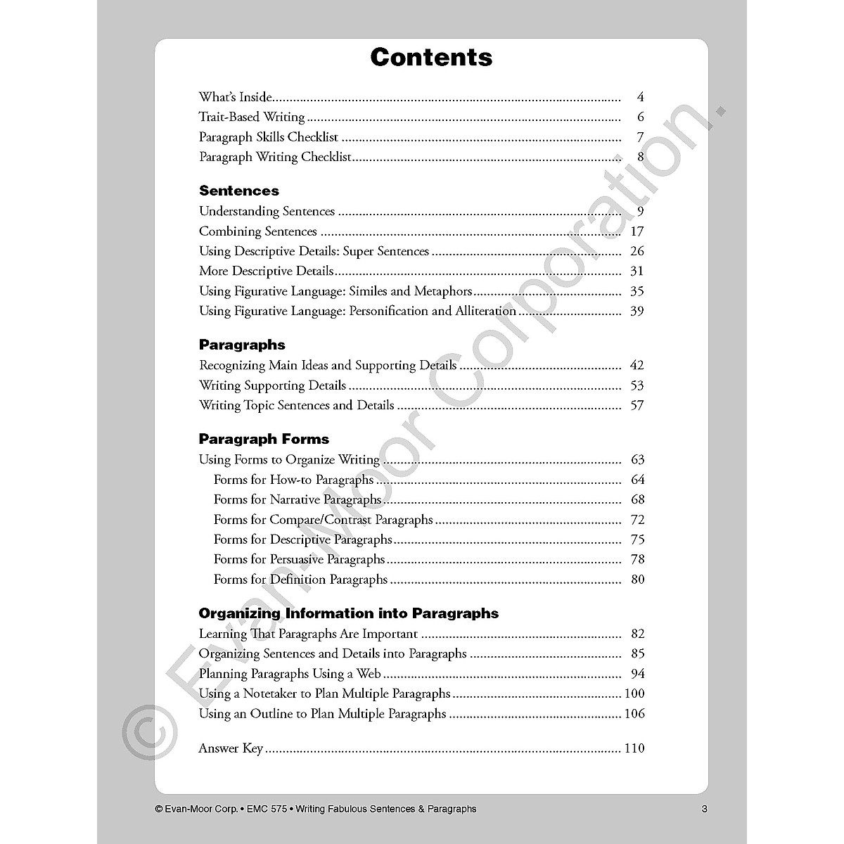 Evan-Moor Writing Fabulous Sentences & Paragraphs, Grades 4-6, Homeschool & Classroom Workbook, Activities, Main Ideas, Topic Sentences, Figurative Language, Descriptive Details, Writing Skills