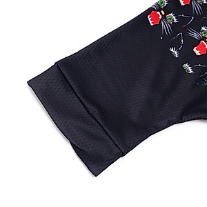 Women's Cycling Jersey Tops Summer Short Sleeve Full-Zip Clothing Bike Shirt Elegant Flowers