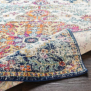 Artistic Weavers Odelia Vintage Bohemian Area Rug,10' Round,Orange/Navy