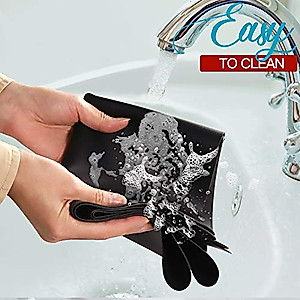 23.4”x 15.6”Oversize Silicone Mat for Crafts, LEOBRO Thick Silicone Mat for Jewelry Casting Mould, Placemat, Nonstick Heat-Resistant Multipurpose Silicone Craft Mat for Resin Casting Mould, Black