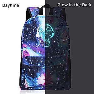 SAMIT Anime Luminous Backpack with Pencil Case for Teen Boys and Girls,College School Daypack Lightweight Laptop Bag