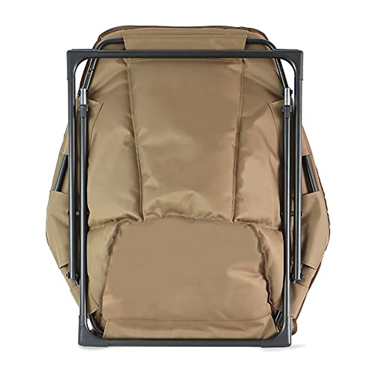 Amazon Basics Hexagon Shaped Chair with Foldable Metal Frame, Brown, 33.5"D x 31.5"W x 34.3"H