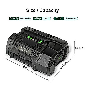 56V 5.0Ah Replacement Battery for 56V BA2800 BA4200 BA1400, 5000mAh Lithium Ion Battery Compatible with All Power 56V CS1604 CS1804 CS1403 HT2400 LB6504 LB5804 LB6500 LB4800 HTA2000 PH1400 Tools