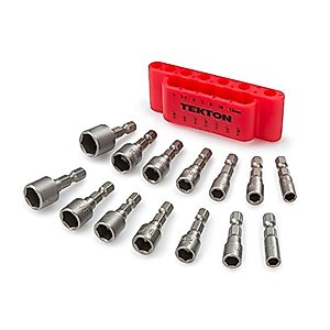 TEKTON Quick-Change Power Nut Driver Bit Set, 14-Piece (3/16-7/16 Inch) | 2938
