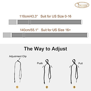 JASGOOD 4 Pack Women Stretch Belt Invisible Elastic Web Strap Belt for Pants Jeans Dresses
