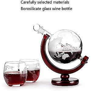Decanter Globe Whiskey Decanter Set with Etched World Globe Glasses and Antique Sailing Ship Wine Decanter Wine bottle