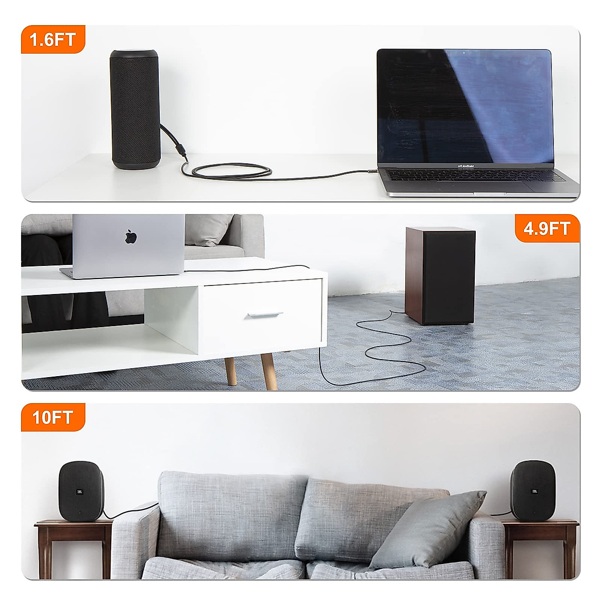 CableCreation 3.5ft 3.5mm to RCA Cable, Stereo Y Splitter Cord for Echo Dot, Smartphone, MP3, Tablet, Speaker, HDTV