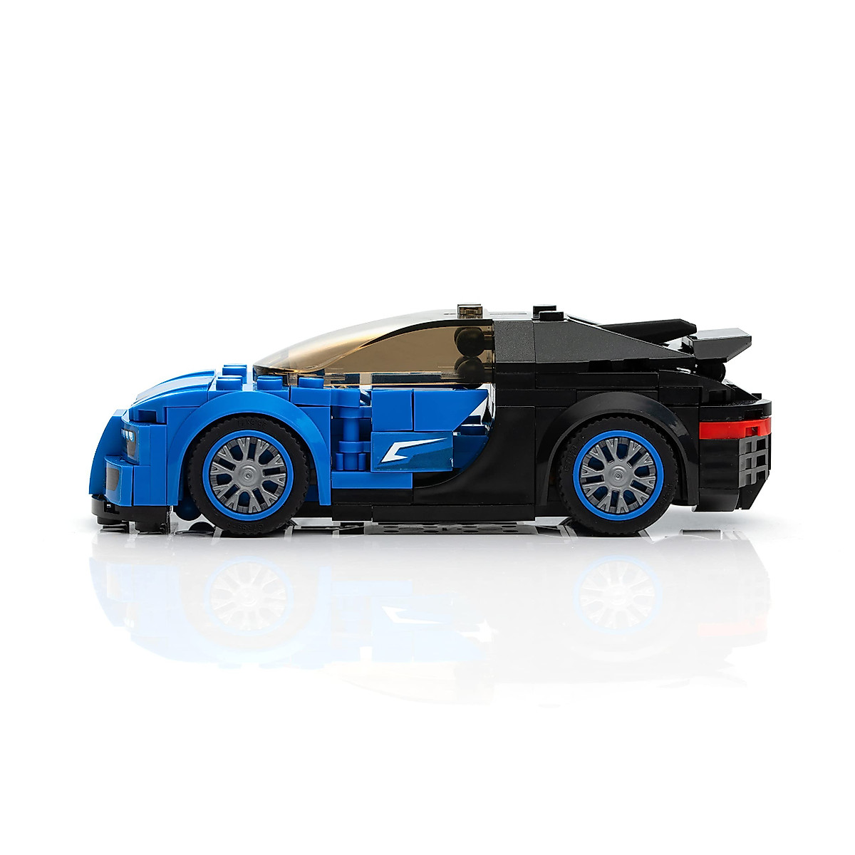Block Builder Bugatti Racing Car Building Block Set (237 Pieces). Racing Car Building Blocks for Kids and Adults (Blue)