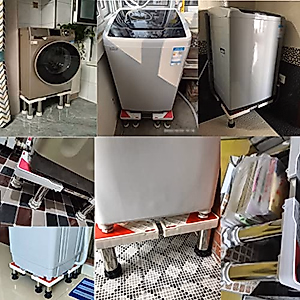 Upgraded Washing Machine Pedestal Heightened 4"/6"/8"/10" Adjustable 18"-25" Refrigerator Base Stand Heavy Duty Dryer Base Platform Refrigerator Cabinet Utility Room