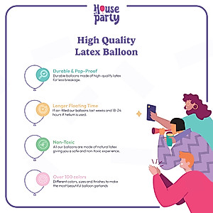 HOUSE OF PARTY Buzz Balloon Garland Kit - 110 Pcs | Lightyear Birthday Party Decorations with Purple Green & White Balloons | Theme Latex Balloons for Baby Shower & Birthday Party Supplies Decorations