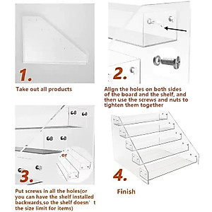 WUIVIUT Spice Rack Organizer For Cabinet, 1 4/5 in/Tier Acrylic Tiered Spice Shelf Can Storage Organizer for Kitchen Pantry Countertop