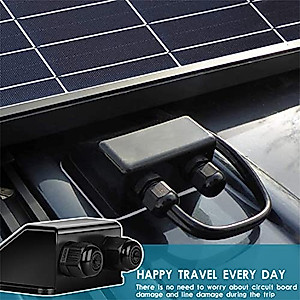 LAOJU Solar Cable Entry Gland Waterproof Cable Entry Housing Mount ABS Double Cable Gland Box Weather Resistant Roof Cable Entry Gland for Solar Panels of RV, Caravans, Marine and Boat