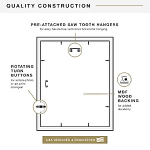 MCS Studio Gallery 16x20 Poster Frame Gray Woodgrain, Vertical & Horizontal Wall Hanging Large Picture Frame for Photos, Posters & Art Prints (1-Pack)