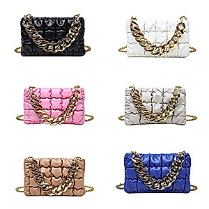 Chunky Chain Purses, KITOLTER Small Shoulder Bag Handbags Purse for Women (small, green)