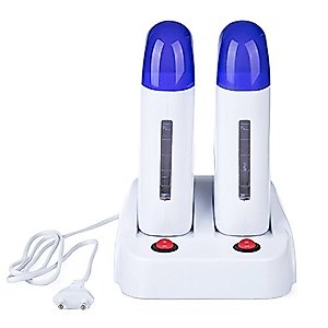 LIARTY New Effective 2pcs Electric Rolling Epilator Cartridge Double Depilatory Heater Waxing Paper Hair Removal (Blue)