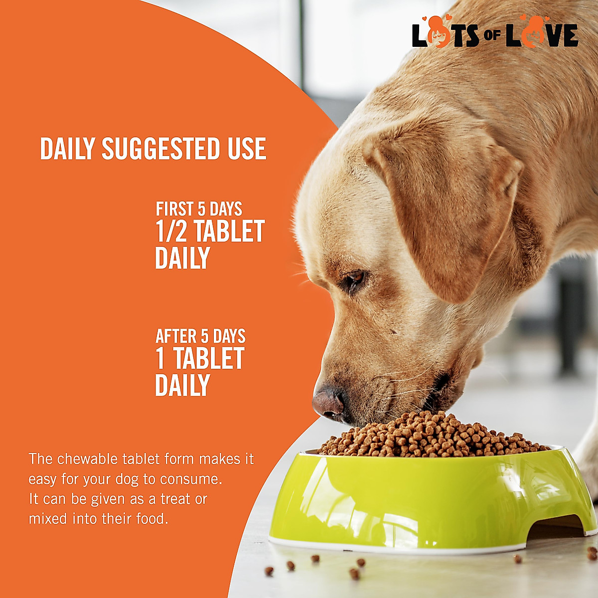 Dog Probiotic Chewable Tablets - Probiotic for Dog - Probiotic Supplement - Lots of Love Pet Products - 60 Count (Pack of 1)