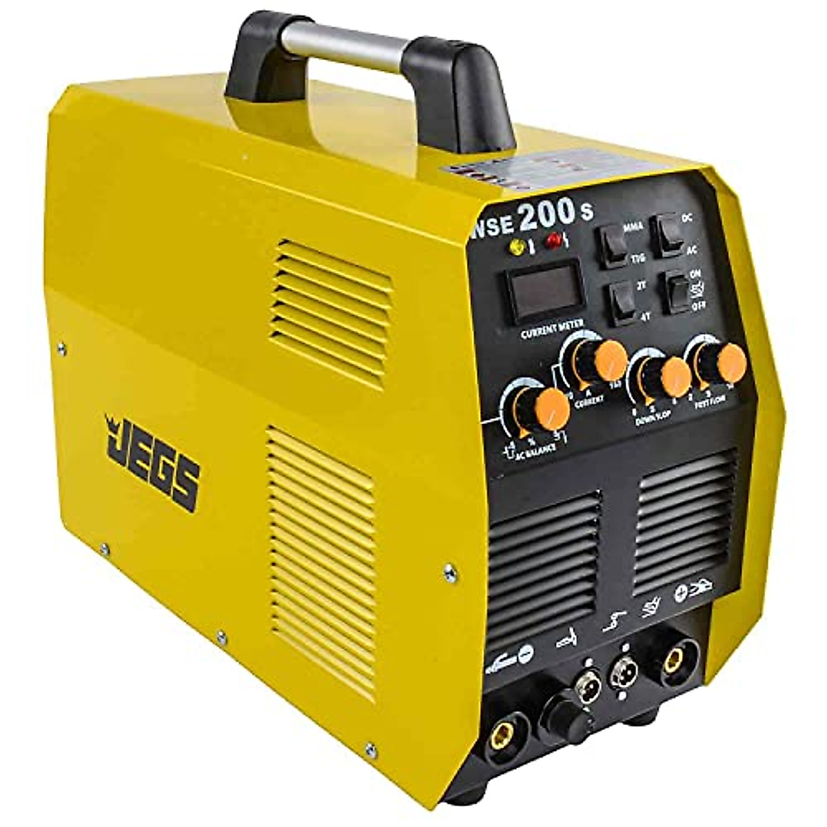 JEGS TIG & MMA 200 | 120V or 220V Power | Duty Cycle: 60% @ 180A @ 230V | Includes Foot Pedal, TIG Welding Torch, Arc Welding Electrode Holder, Ground Clamp, & Regulator | Simple Controls & Operation