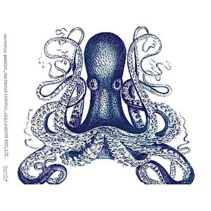 Tervis Plastic Octopus Tumbler with Wrap and Navy Lid 24oz, Clear