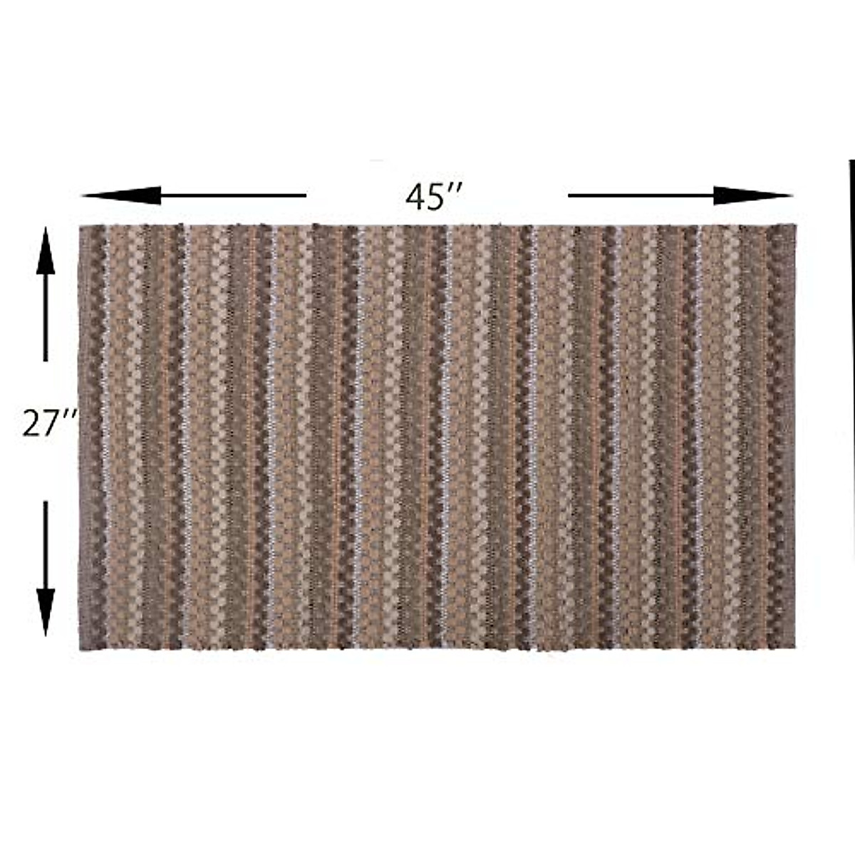 WOVEN ST. Polyester Cotton Area Rug | Carpets Suitable for Bedroom, Dining Room, Home Décor | Luxurious Handcrafted Traditional Rug | Recycled Cotton | Modern Indoor Rugs | 27’’ x 45’’ | Beige