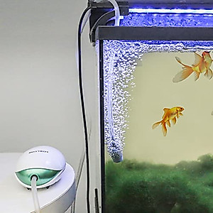 boxtech Aquarium Air Pump,Oxygen Fish Air Pump with Adjustable Air Valve, Fish Tank Air Pump with Accessories Tube, Bubble Stone and Check Valve, Fish Tank Aerator Kit