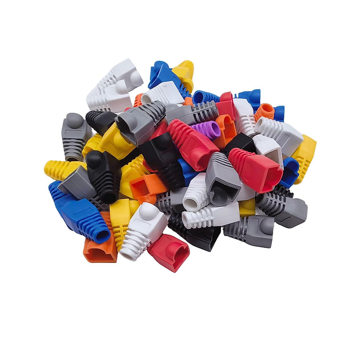 GFORTUN 100pcs RJ45 Cat6 Cat5E Ethernet Cable Snagless End Boots Cap Connector Cover Modular (Black)