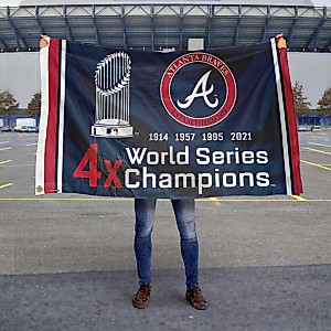 WinCraft Atlanta Braves Years Series Champions 3x5 Foot Grommet Banner Flag