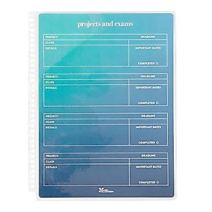 7" x 9" Snap-in Dashboard - Wet Erase, Reusable, Double Sided Surface for Tracking Projects and Exams Version 2. Fits 7" x 9" or 8.5" x 11" Planners and Notebooks by Erin Condren
