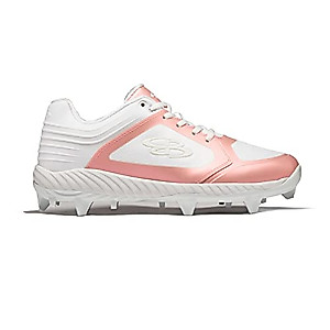 Boombah Women's Ballistic Color Shift Molded Cleat White/Light Pink - Size 7.5