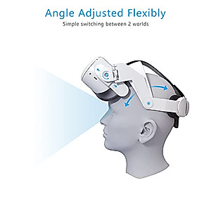 MSKIRA Adjustable Halo Head Strap for Oculus Quest 2 Accessories Head Strap with Head Cushion, Replacement for Elite Strap, Reduce Face Pressure Comfortable Touch Enhanced Support and Comfort in VR