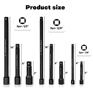 SEKETMAN 18-Piece Drive Tool Accessory Set,Includes Socket Adapters, Extensions and Universal Joints and Impact Coupler, Professional Socket Accessories