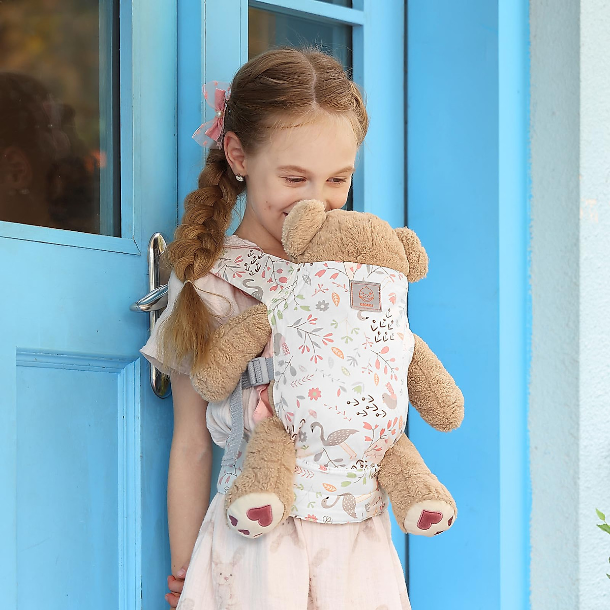 GAGAKU Baby Doll Carrier Soft Cotton Stuffed Toy Carrier Doll Accessories for Kids – Pink (Flamingo)