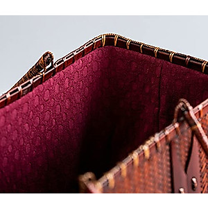 Womens Woven Bamboo Tote Bag Straw Clutch Bags Big Size Straw Bag Satchel Purses