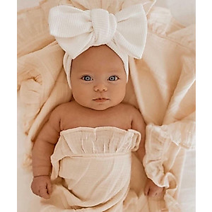 Yili Maizi Big Hair Bow Baby Headbands Knot Headwrap bow wide Baby Turban Elastic Head Wraps for Newborn Infant Toddler Hair Accessories