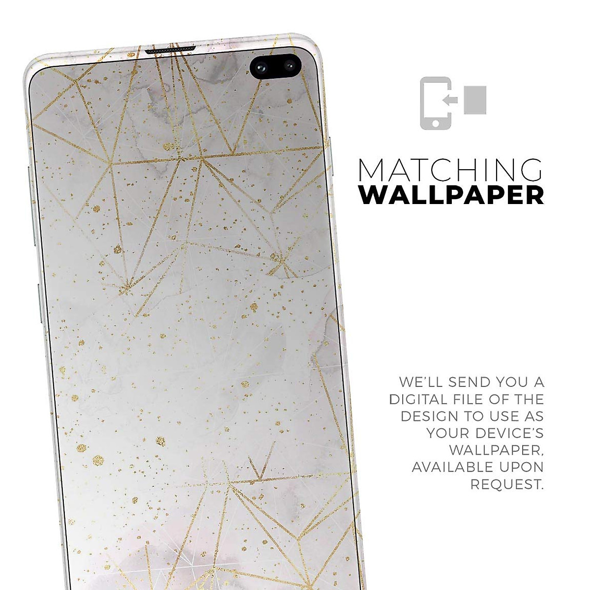 DesignSkinz Karamfila Watercolor & Gold V5 Protective Vinyl Decal Wrap Skin Cover Compatible with The Samsung Galaxy S20 (Screen Trim & Back Glass Skin)