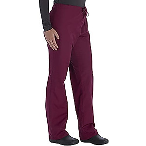 Vital Threads Men and Women Scrubs Set V-Neck Top & Drawstring Pant, VT526C, XL, Wine