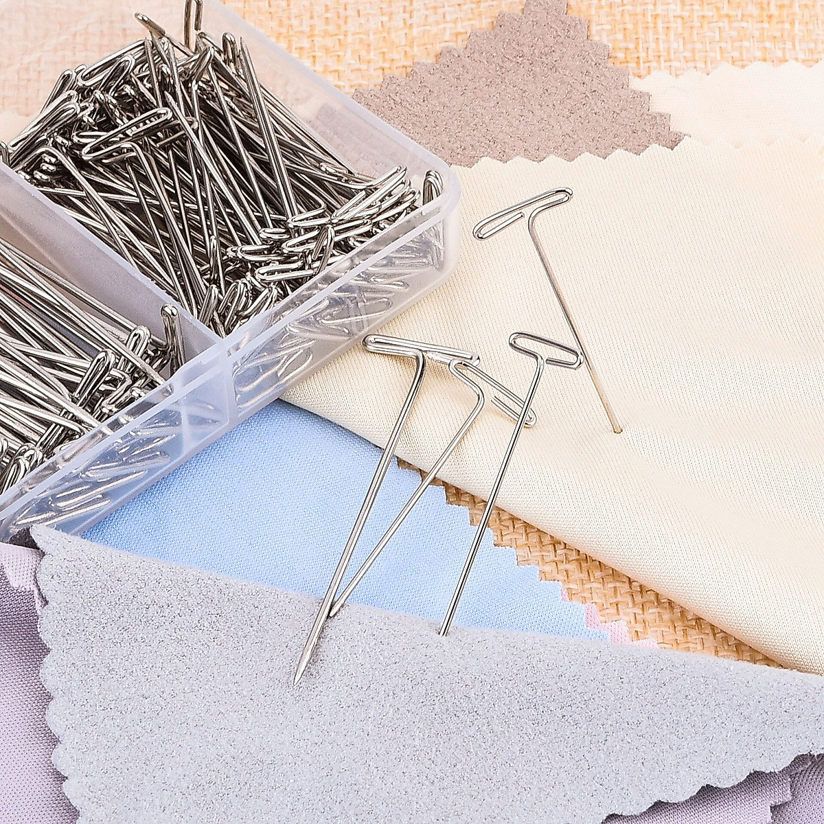 Blulu Steel T-pins for Blocking Knitting, Modelling and Crafts 150 Pieces (2 Inch, 1-1/2 Inch)