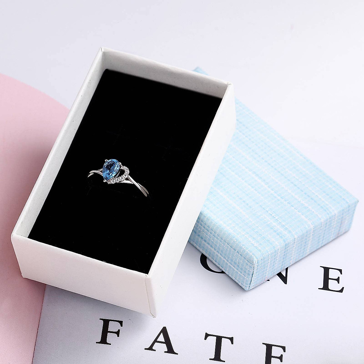 Dsnyu Mens Gothic Engagement Ring, Wood Veneer Customize Engrave Matching Band, Silver Stainless Steel Couple Rings Valentine's Day Size 10