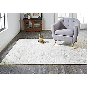 Feizy Rugs - Belfort Collection, Transitional Floral Area Rug - Gray/Ivory 8' x 10'