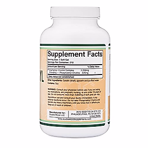 Phosphatidylcholine 1,200mg – 210 Softgels – Enhanced Version of Sunflower and Soy Lecithin (Choline Supplements) - Non-GMO and Gluten Free to Support Brain Health by Double Wood