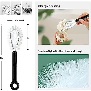 EAKAOAO Bottle Brush and Straw Cleaner Brush Set,7 Pcs Extra Long Water Bottle Cleaning Brush for Cleaning Baby Bottles,Straws, Narrow Neck Bottles, Wine Decanter,Pipes and Cup Cover