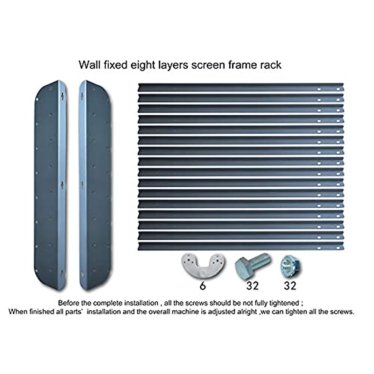 INTBUYING Screen Printing Frame Rack Shelf Storage Holder Screen Printing Squeegee Rack Screen Drying (8 Layer)